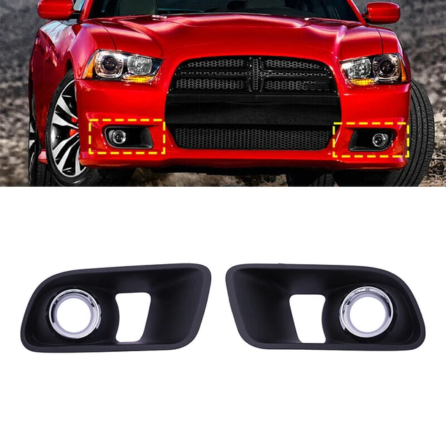 1PAIR FRONT FOG Light Cover Bezel Grill Fit For Dodge Charger SRT-8 ...
