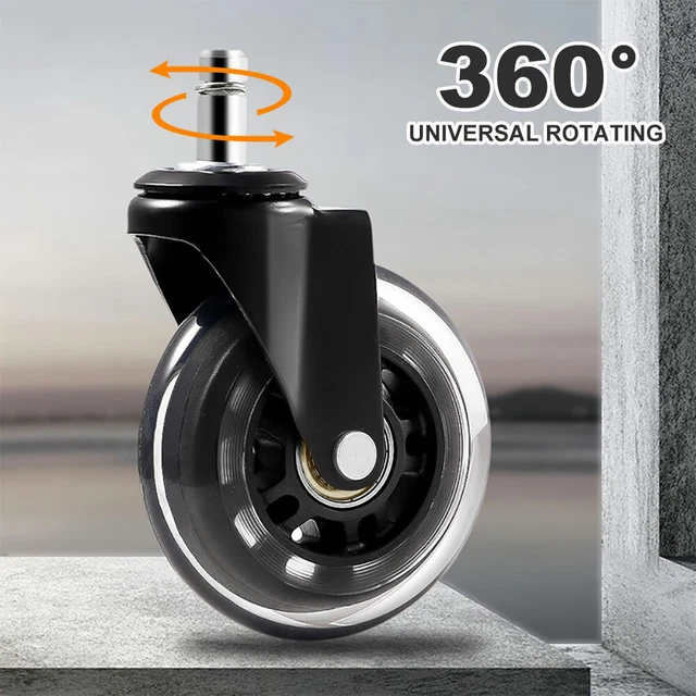 5 X ROLLERBLADE Office Chair Caster Wheel 3" Swivel Ring Grip Floor ...