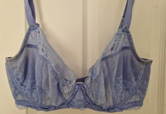 PANACHE ANA LACE Bra Non-Padded Underwired Size UK 34F Pale Blue £20.00 ...
