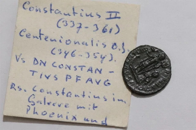 🧭 🇮🇹 ANCIENT ROMAN Constantius II GALLEY & PHOENIX (346-354AD) B79 ...