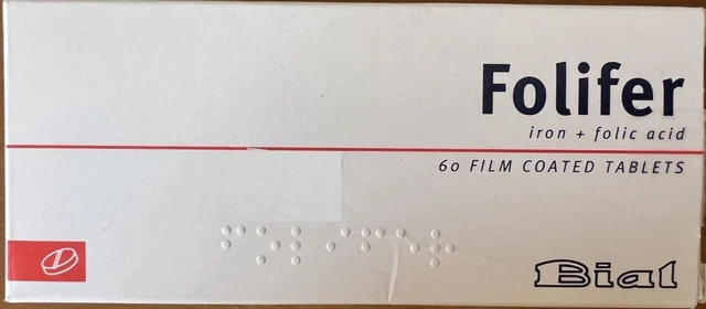 FOLIFER IRON AND Folic Acid Film coated Tablets 60 tablets £24.60 ...