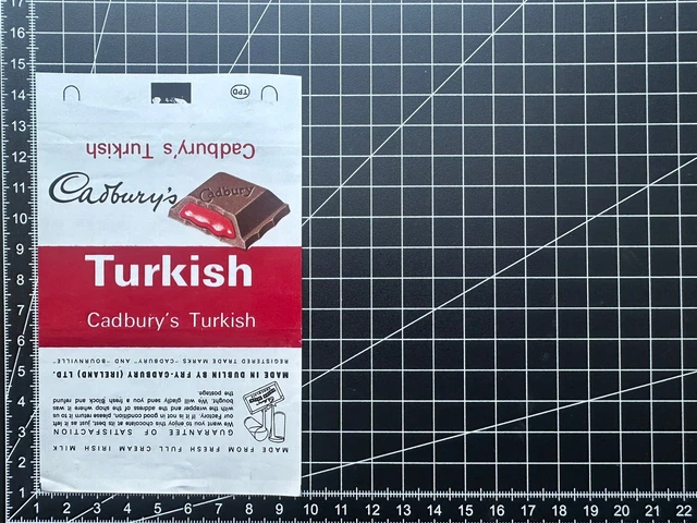 VINTAGE CADBURYS TURKISH Delight Chocolate Sweet Wrapper Confectionery ...