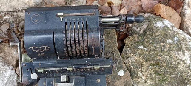 ANTIQUE OLD GERMAN Pinwheel Calculator Machine Triumphator K III £242. ...