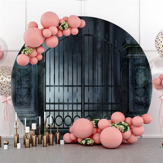 ROUND BLACK IRON Gate Horror Halloween Backdrop For Party $37.87 ...