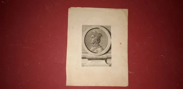 PORTRAIT DE RICHARD II, roi d'Angleterre, gravure époque 18ème. EUR 40 ...