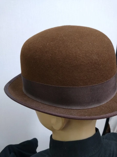 BROWN BOWLER HAT Vintage £25.00 - PicClick UK