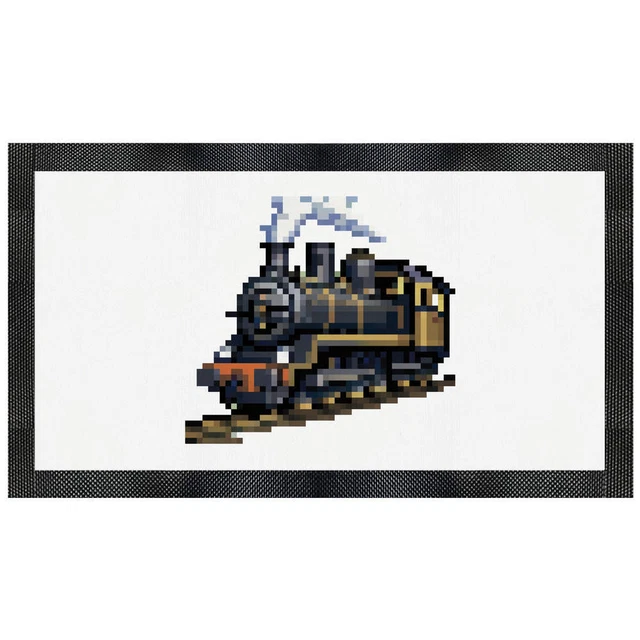 'STEAM-POWERED LOCOMOTIVE TRAIN Pixel Art ' Pet Feeding Mat (PM00021012 ...
