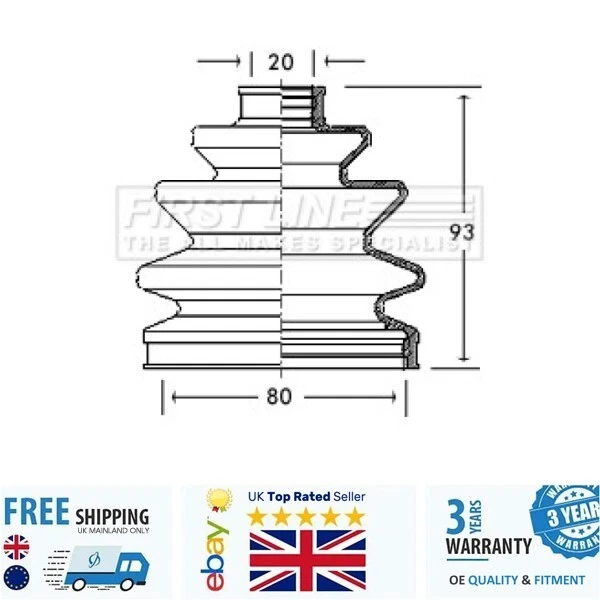 CV JOINT BOOT Kit FCB2171 For Rover 400 200 Honda CONCERTO 89-00 ...
