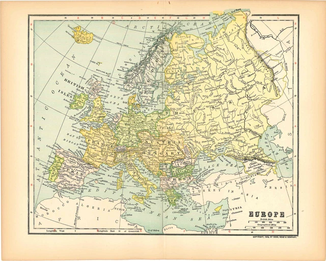 ORIGINAL 1903 ANTIQUE Map Europe Political Map Dodd Mead & Co. 12X10" £ ...