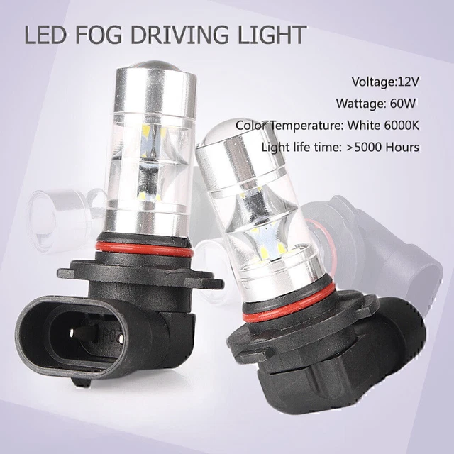 H10 HIGH POWER 60W Car LED Fog Driving Daytime Head Light Bulbs Kit ...