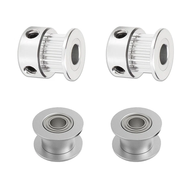 4X DRIVE PULLEYS/SMOOTH Idler Pulleys GT2 5mm Bore Synchronous Belt ...