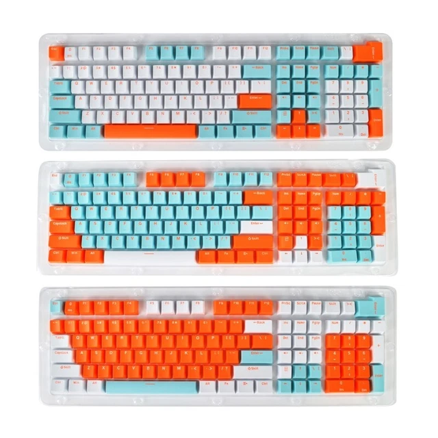 113 KEYS OEM Keycaps PBT Double Shot Tri-Color Keycap Set For Cherry MX ...