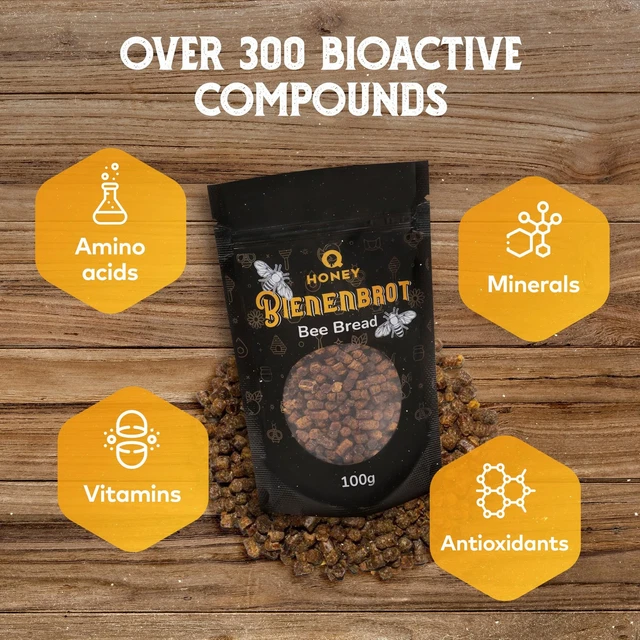 QHONEY NATURAL RAW Bee Bread (Perga) Fermented Superfood 100% Pure ...