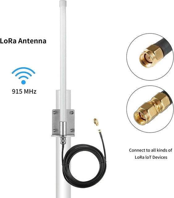 VENDITA CALDA 915 MHz Lora LoRa ricambio antenna 900-930 MHz montaggio a parete fisso EUR 90,44 ...