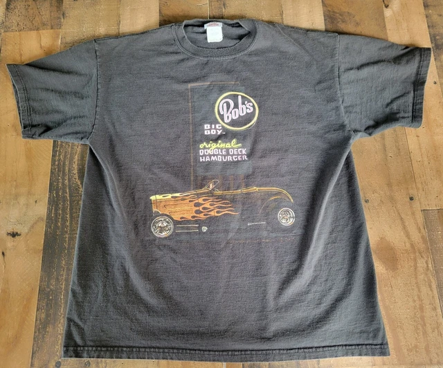 BOB S BIG BOY Original Double Deck Hamburger Hotrod Shirt Large 18 60 bob-s-big-boy-original-double-deck-hamburger-hotrod-shirt-large-18-60