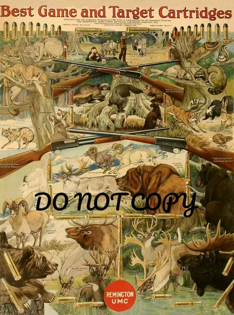 ANTIQUE REPRO PHOTO Print Remington Umc Best Game Target Cartridges ...