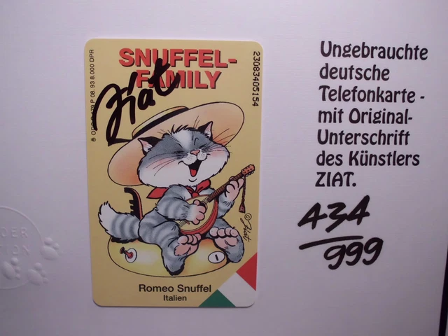 TELEFONKARTE DEUTSCHLAND 6 DM Snuffel-Family Romeo Snuffel Italien ...