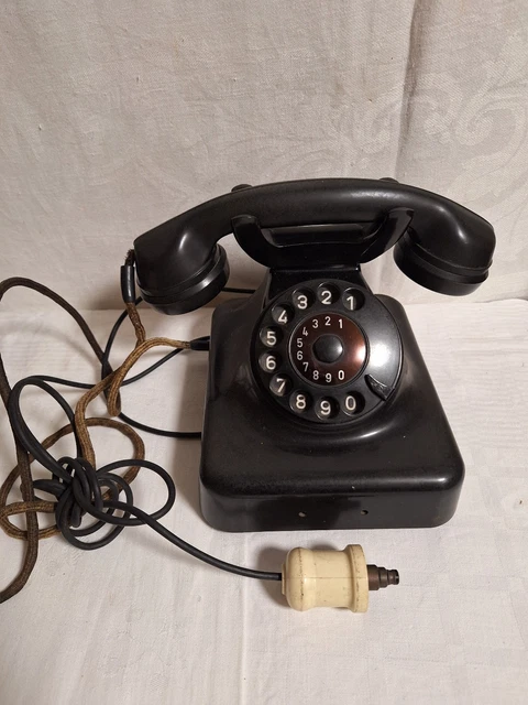 ALTE TELEFON POST Wählscheibentelefon W48 1956, schwarz Bakelit EUR 39 ...