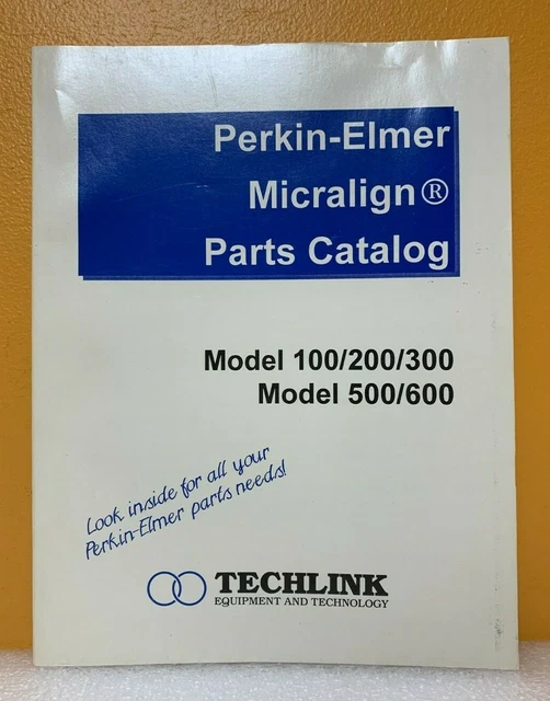 CATALOGUE DE PIÈCES Techlink Perking-Elmer Micralign, volume 1. EUR 48 ...