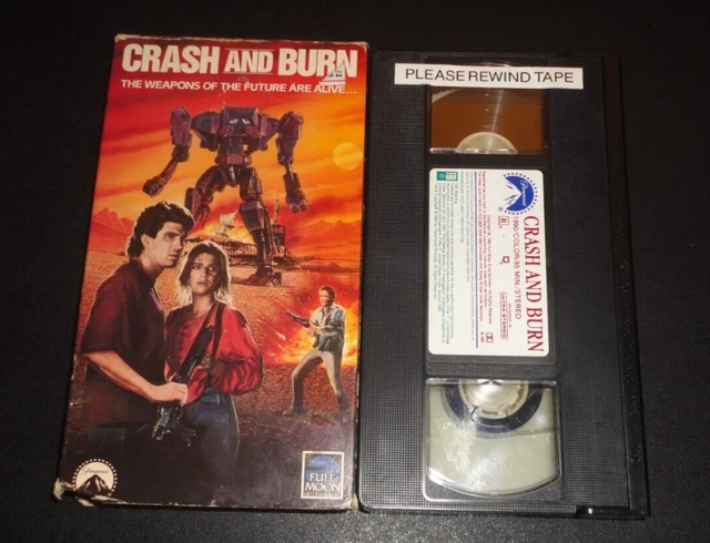 CRASH AND BURN (VHS, 1990) Megan Ward pleine lune rare culte horreur de ...