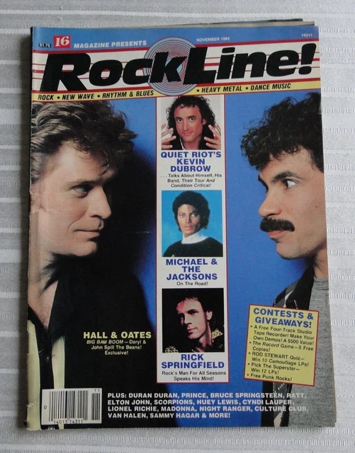 VINTAGE MAGAZINE ROCK Line! 1984 Hall & Oates Quiet Riot Jackson ...