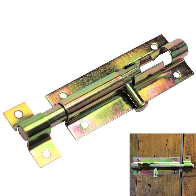HEAVY DUTY TOWER Bolt Straight Lock Slide Gate Door Latch Shed Gold ...