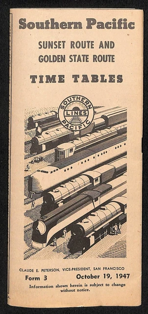 SOUTHERN PACIFIC RAILROAD 1947 Sonnenuntergang/Golden State Route ...