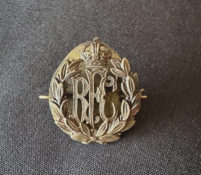 WW1 RFC CAP Badge Brass 1914-1918 Complete Backing Plate & Pin.all ...