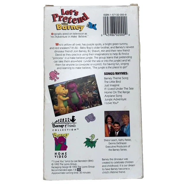 LET'S PRETEND WITH Barney VHS 1993 The Lyons Group Barney & Friends ...