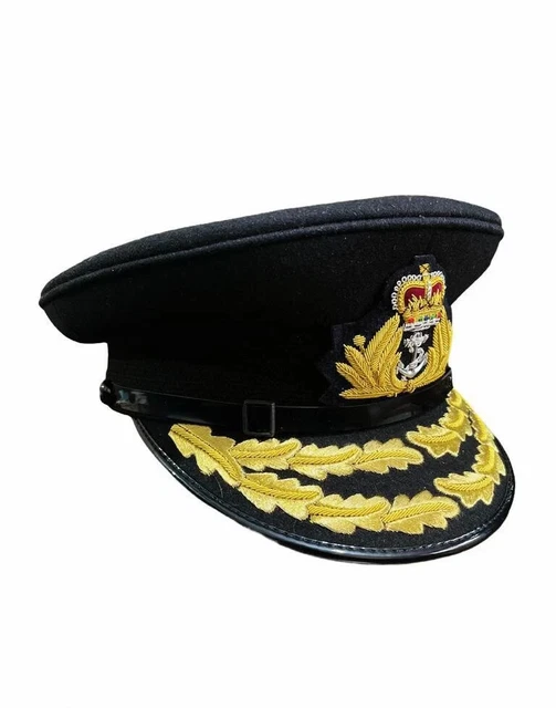 UK ROYAL NAVY Officer Admiral WW2 frame military army Hat Cap handmade ...