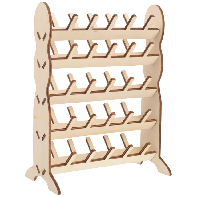 SPOOL WOODEN HOLDER Embroidery Thread Organizing Rack Sewing Thread ...