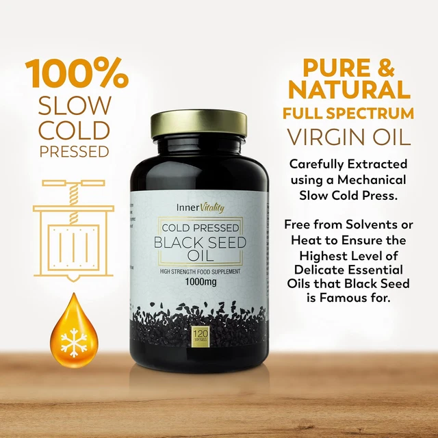 BLACK SEED OIL 120 Double Strength Capsules - Premium Cold Pressed ...