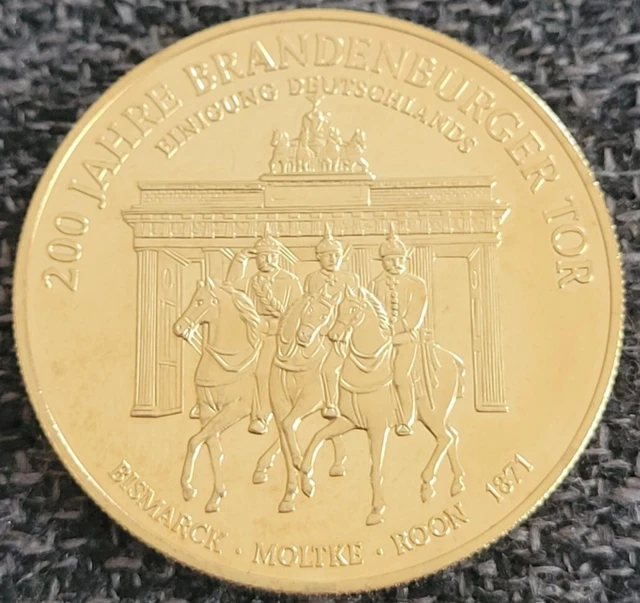 DEUTSCHLANDMEDAILLE 200 JAHRE Brandenburger Tor Bismarck Moltke Roon ...