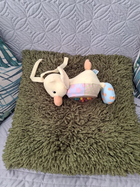 RARE VINTAGE BLUE Label Mothercare Yellow Pastel Hanging Duck Chick ...