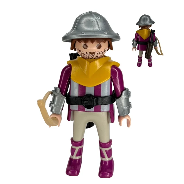 PLAYMOBIL FIGURINE GUERRIER violet archer arc flèches médiévales lâches ...