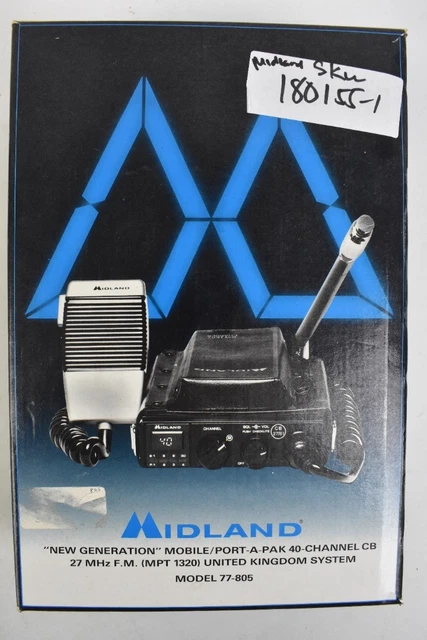 MIDLAND MODEL 77-805 Mobile Port-A-Pak 40-Channel CB System Untested In ...