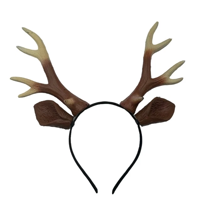 REINDEER ANTLERS HEADBAND Realistic Deer Antler Hairband Animal Ears ...