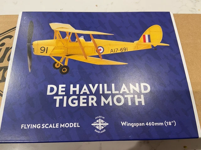 TIGER MOTH MODEL Plane Rubber-Powered Balsa Wood Aircraft Kit £0.99 ...