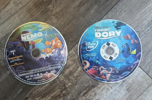 DISNEY PIXAR FINDING Nemo (Disc 1, Widescreen DVD) & Finding Dory (DVD ...