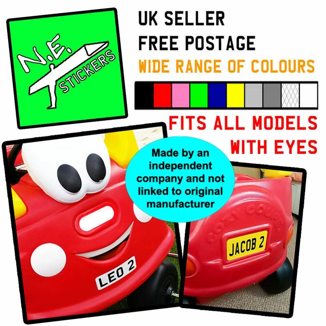 PERSONALISED NUMBER PLATE stickers TO FIT Little Tikes Cozy Coupe toy ...