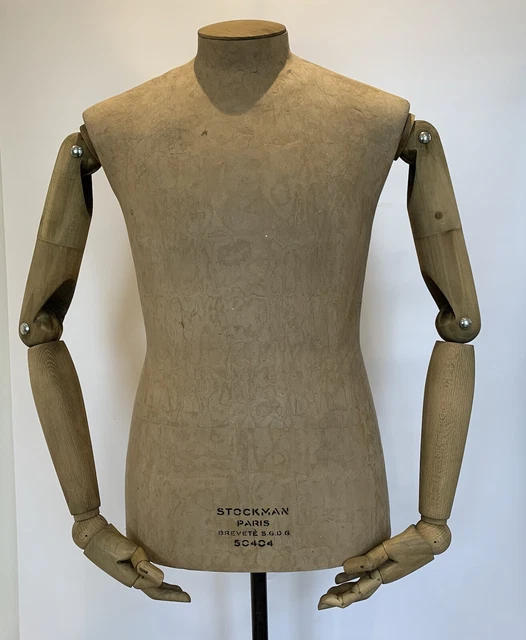 VINTAGE STOCKMAN PARIS Mannequin Male Articulated Wooden Arms Model ...
