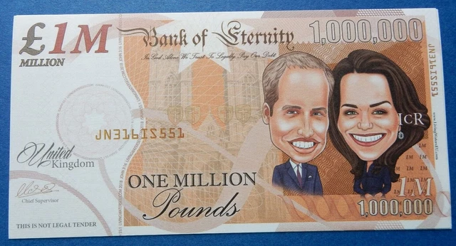 PRINCE WILLIAM KATE Middleton Millionaire Bank Note Royal Family ...