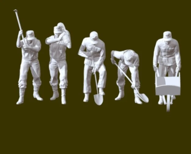 WW2 GERMAN WORK Crew Full Set Soldiers 1/16th Resin Printed £62.93 ...