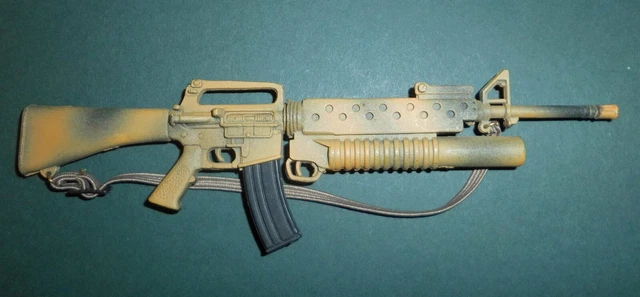 1/6TH SCALE M16 rifle with grenade launcher SAS desert camo for 12" toy ...