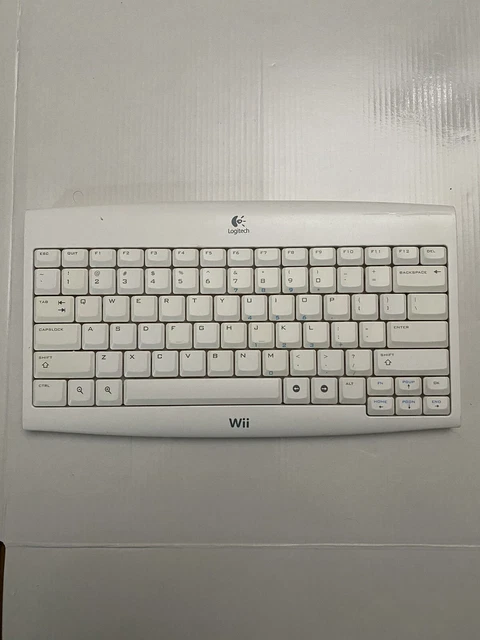 NINTENDO WII LOGITECH Keyboard Cordless Wireless White KG-0802 With ...