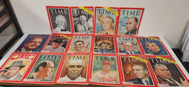 VINTAGE LOT OF 15 TIME MAGAZINE 1955-1956. Bonus Time American ...