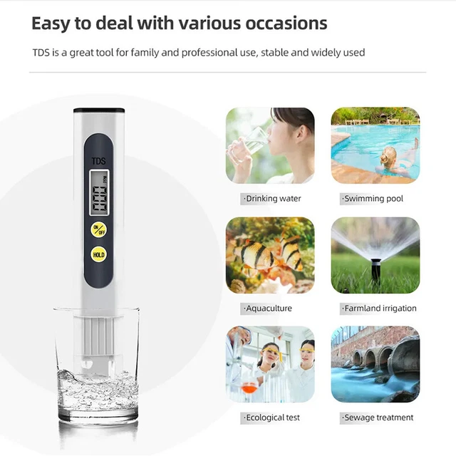 TDS METER DIGITAL Water Tester 0-9990ppm Drinking Water Quality ...