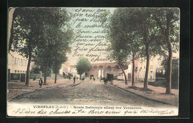 CPA VIROFLAY, ROUTE Nationale allant sur Versailles 1907 EUR 4,00 ...