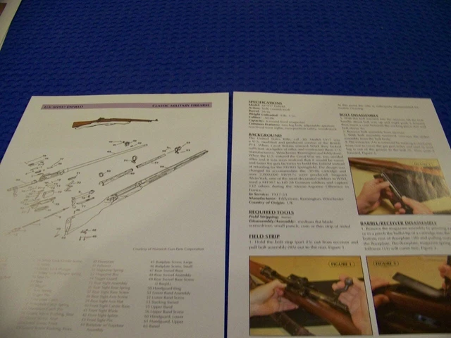 U.S. M1917 ENFIELD Rifle ..Disassembly & Exploded View/Legend (157Hh ...