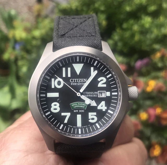 CITIZEN ECO-DRIVE ROYAL Marines Commando Titanium Men's Watch Original ...